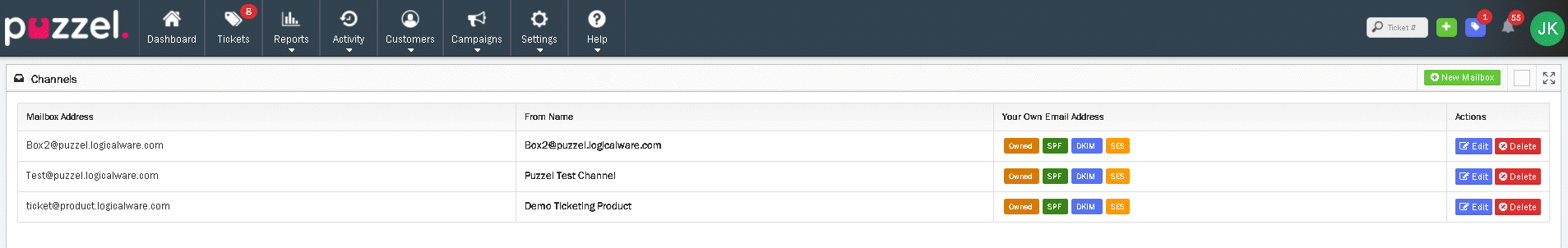 Create Email Ticket Channel | Puzzel Help Centre